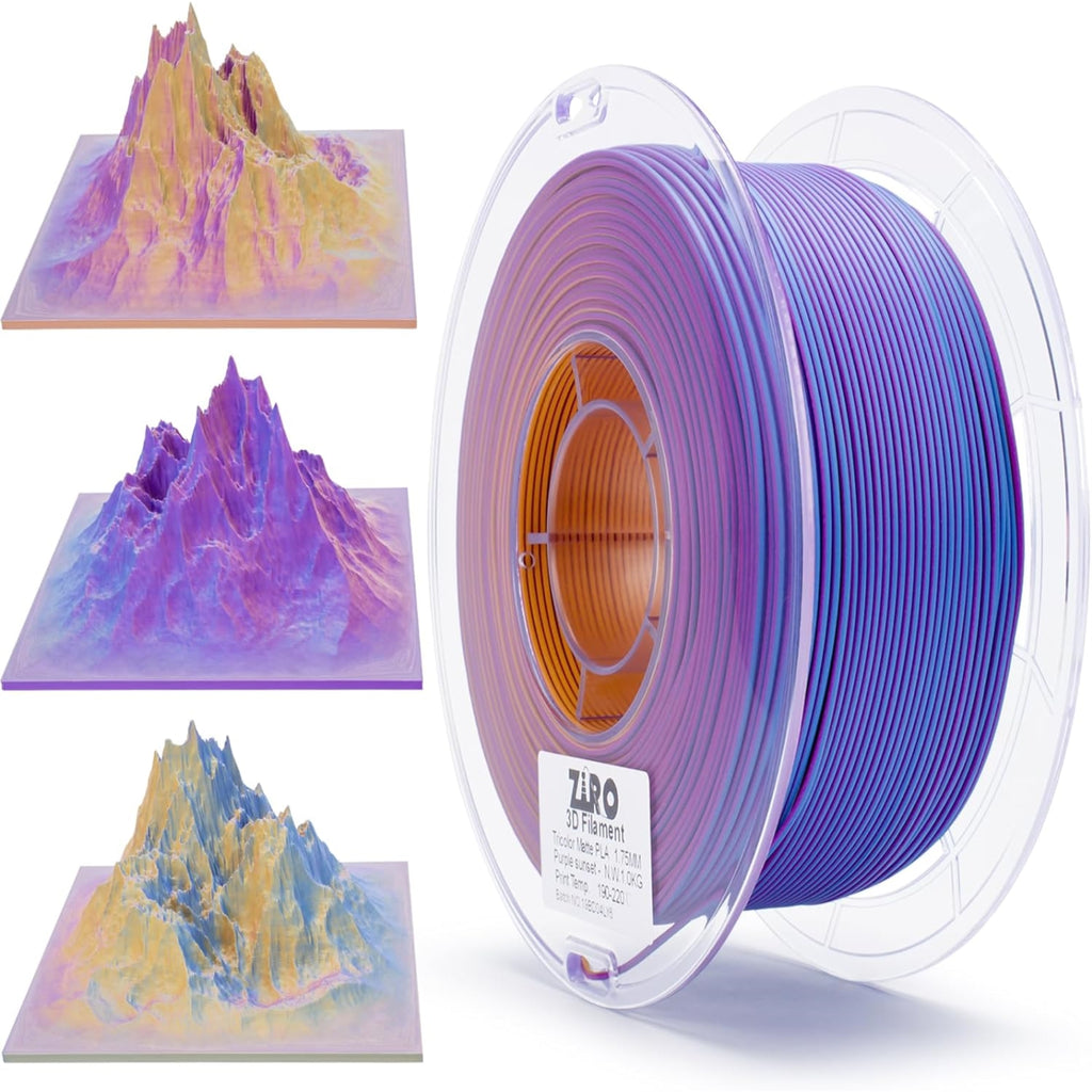 Ziro Tri-color/Co-Extrusion Matte PLA 3D Printer Filament 1.75mm ...