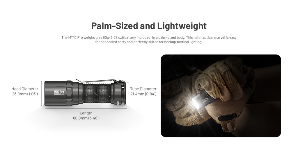 MT1C Pro 1000 Lumen Rechargeable EDC Flashlight – PhotonLight.com, Inc
