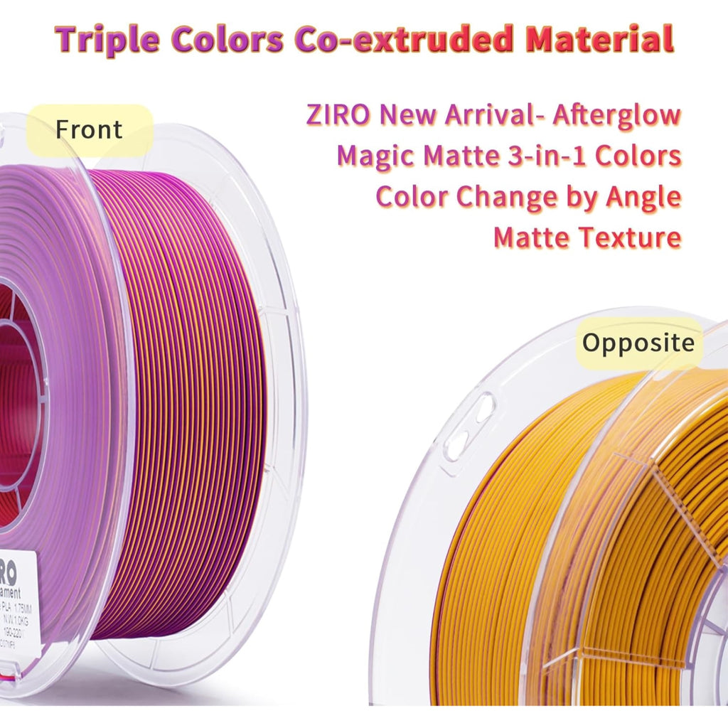 Ziro Tri-color/Co-Extrusion Matte PLA 3D Printer Filament 1.75mm ...