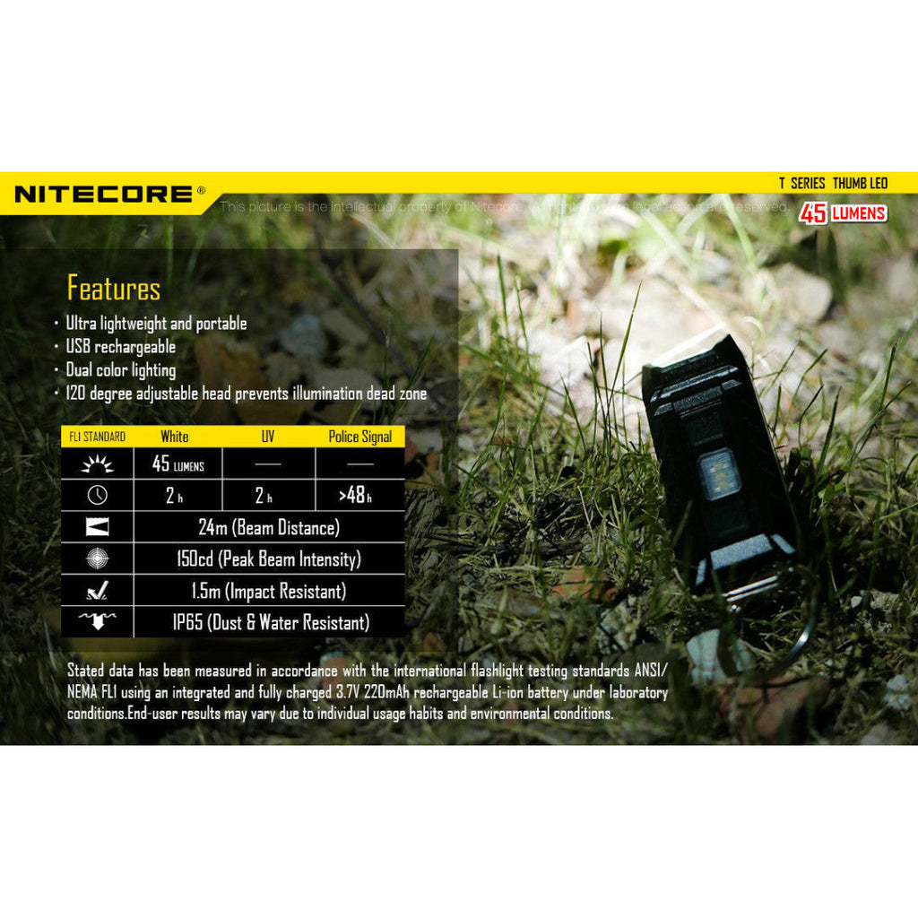 Nitecore Thumb Leo-Nitecore THUMB-LEO Clip-On/Tiltable Keychain Light w ...
