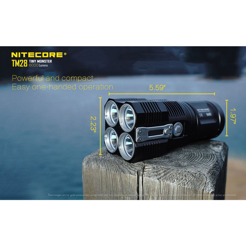 nitecore tm28-Nitecore TM28 Tiny Monster QuadRay Flashlight (6000 Lumens | Rechargeable ...