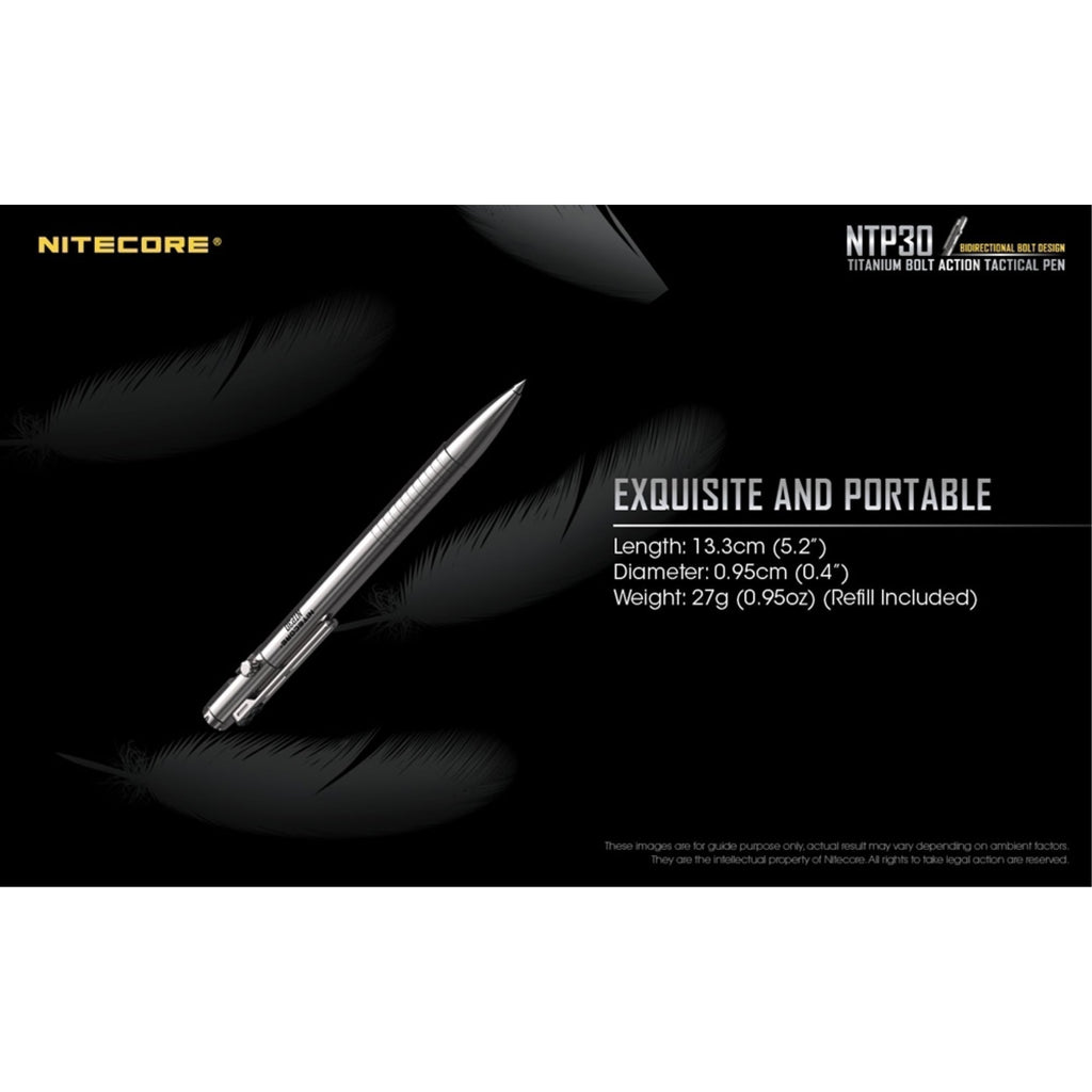 Nitecore NTP30 Tactical Pen-Nitecore NTP30 Titanium Bidirectional Bolt ...