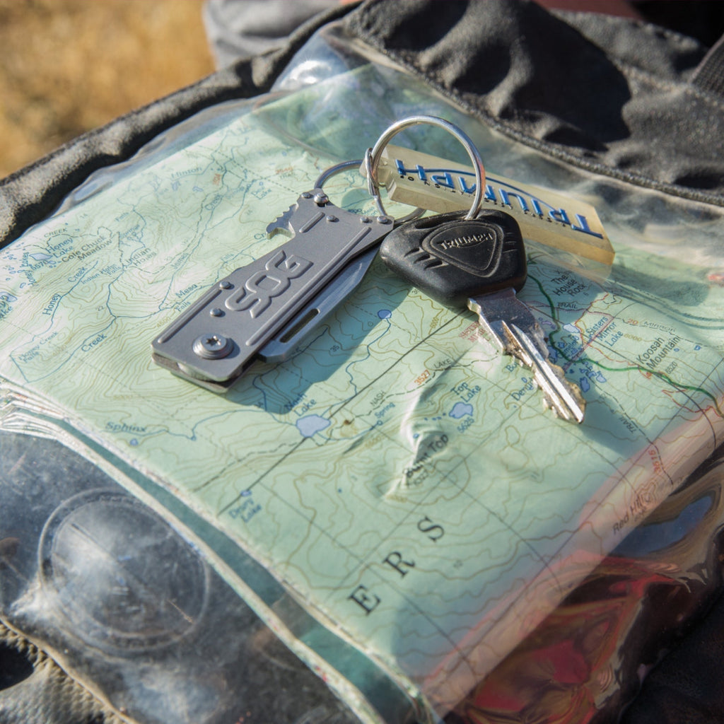 keychain knife-SOG KeyTron Keychain Knife, Satin w/ Straight Edge (# ...